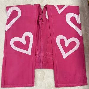 Jeans | Nwt Pink Highwaist Boyfriend Straightleg Jeans With White ...